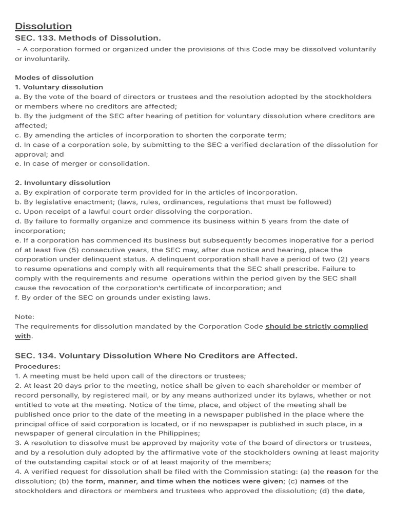 Dissolution | PDF | Foreign Corporation | Justice