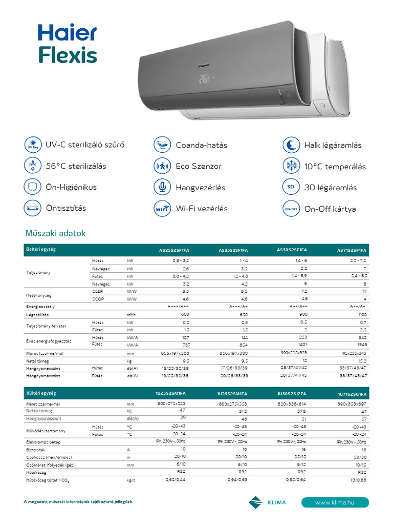 Haier Flexis Terméklap | PDF