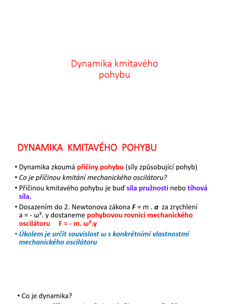 F VII - Mechanické Kmitání - 2. Část | PDF