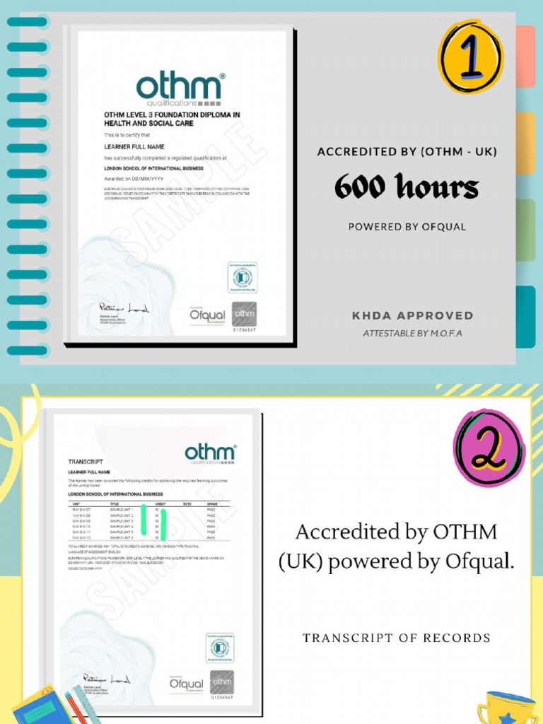 OTHM L3 - Sample Certificates | PDF