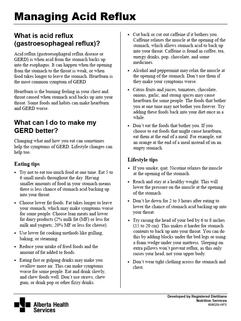 if-nfs-managing-acid-reflux | PDF | Gastroesophageal Reflux Disease ...