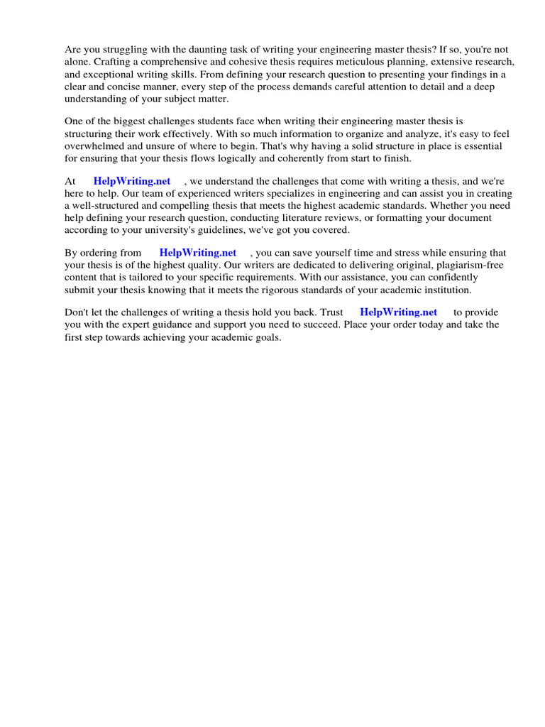 Engineering Master Thesis Structure | PDF | Thesis | Information Security