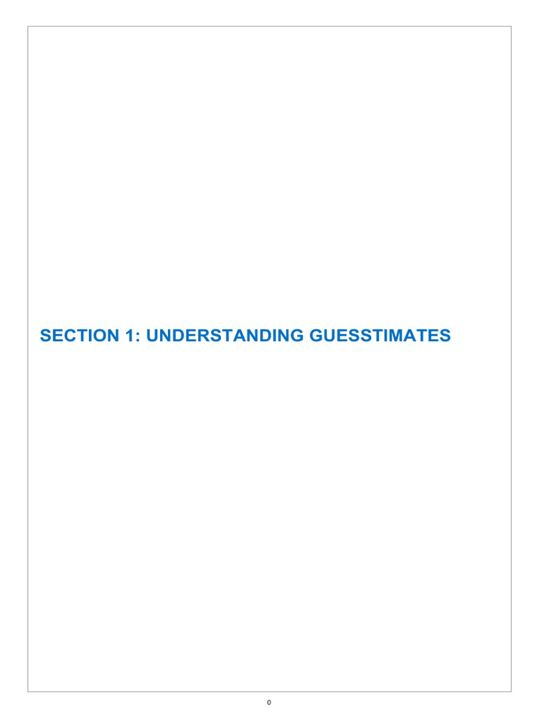 Guesstimates Pre-read 2 | PDF | Thought | Top Down And Bottom Up Design