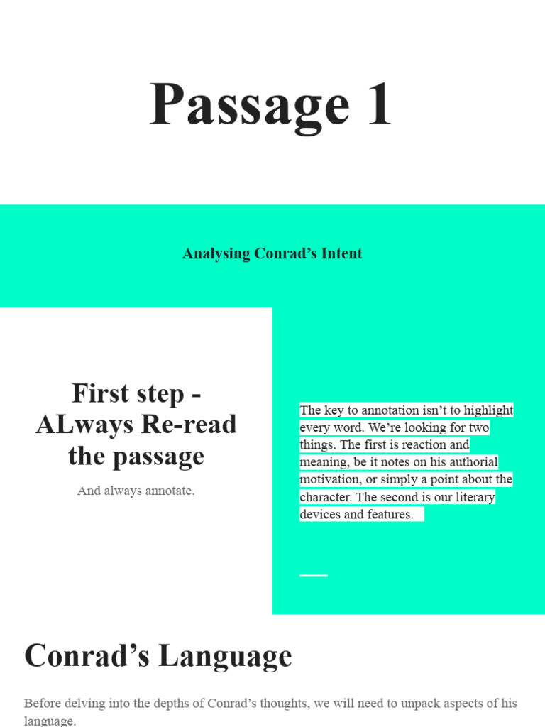 Lesson 3 - Heart of Darkness - Passage 1 | PDF | Joseph Conrad | Heart Of Darkness