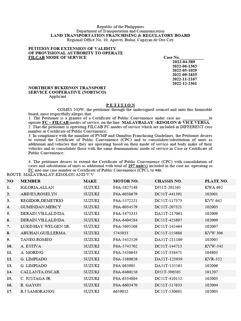 Franchize Extension Malaybalay Kisolon V.V Filcab2023 | PDF