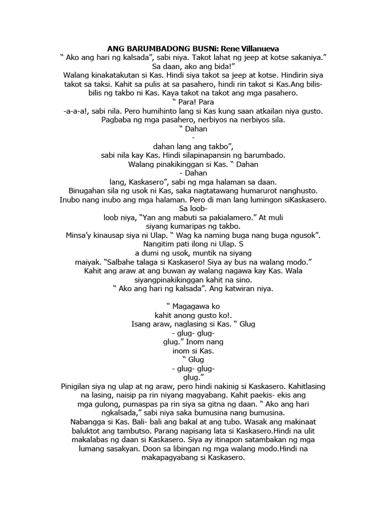 Ang Barumbadong Busni | PDF