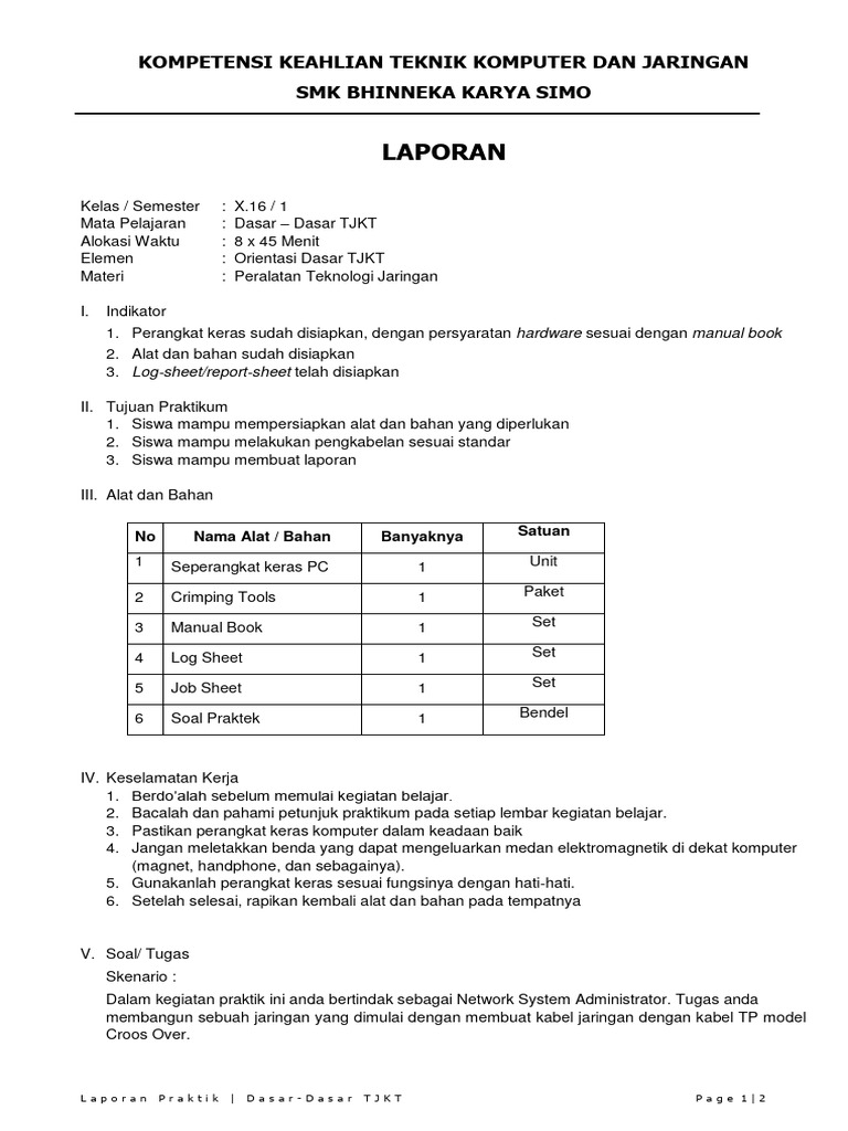 Blank Laporan TLJ | PDF | Teknologi & Rekayasa