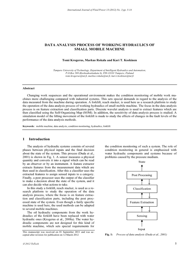 Data Analysis Process of Working Hydraulics of Small Mobile Machine | PDF | Wavelet | Applied ...