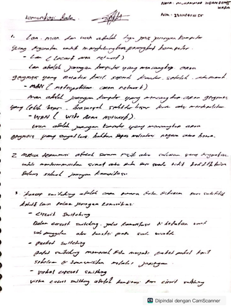 Muhammad Zidan Deniswara Komumikasi Data3 | PDF