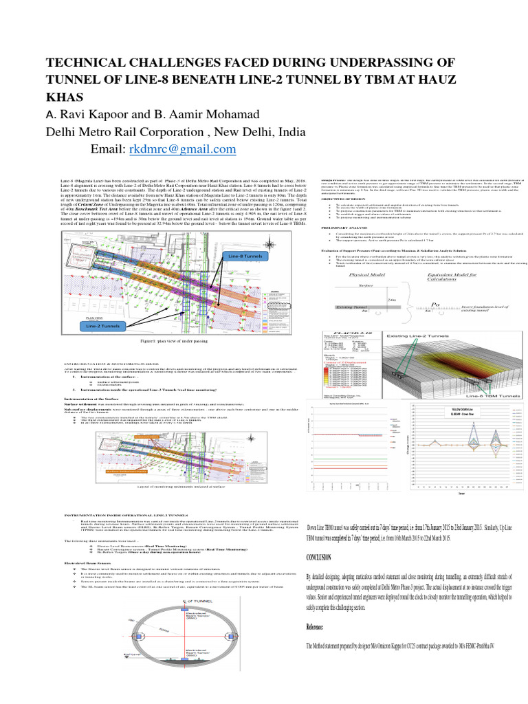 Technical Challenges Faced During Underpassing of Tunnel of | PDF | Tunnel