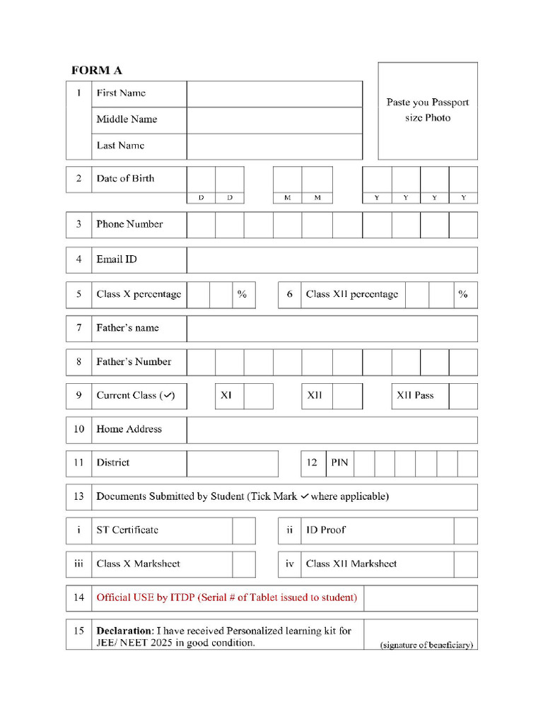Form A | PDF