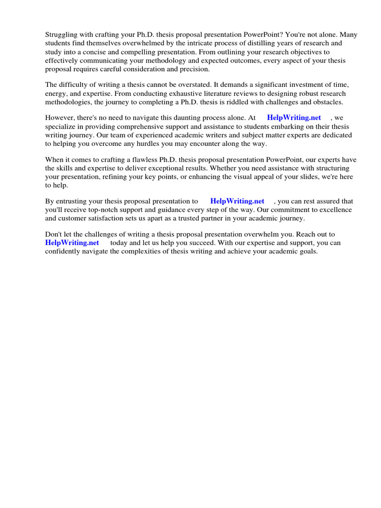 PHD Thesis Proposal Presentation | PDF | Thesis | Microsoft Power Point