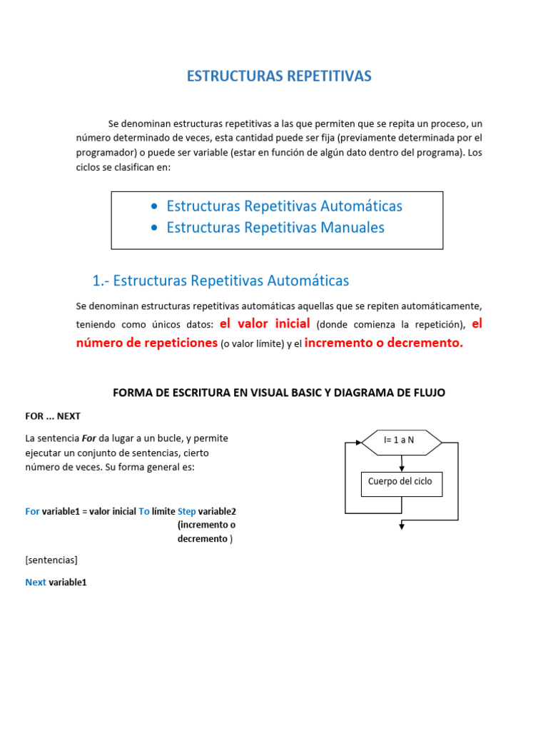 Estructuras Repetitivas | PDF