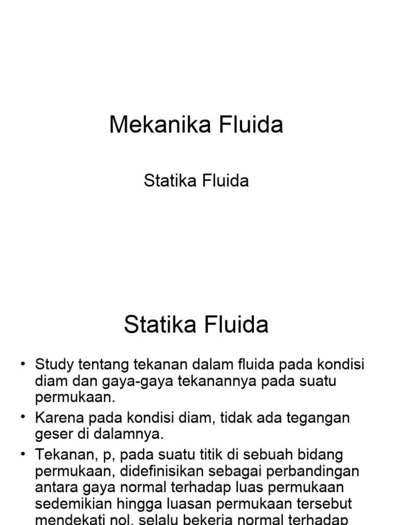 Dasar Statika Fluida | PDF