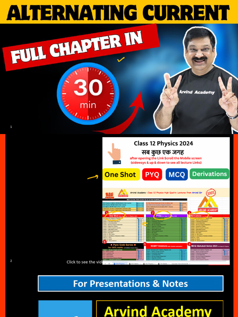 Chap 7PA 30 Min Alternating Current | PDF | Electrical Impedance ...