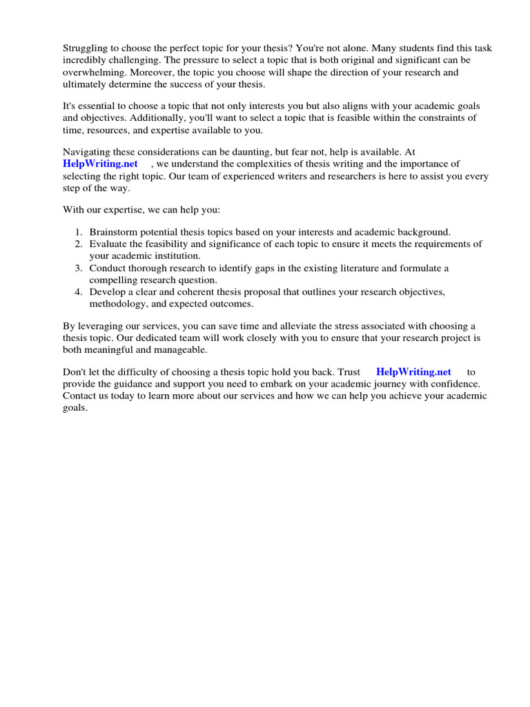 Choosing the Right Thesis Topic Guide | PDF | Thesis