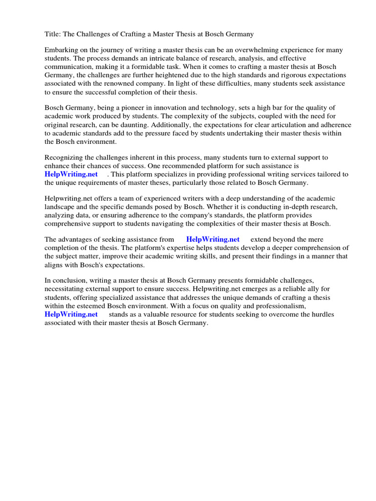 Master Thesis Bosch Germany | PDF | Thesis | Agile Software Development