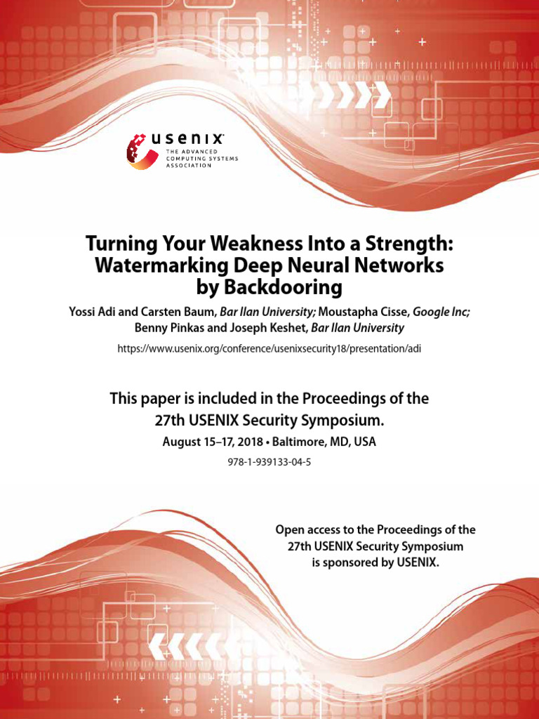 Watermarking Deep Neural Network by Backdooring | PDF | Machine Learning | Deep Learning