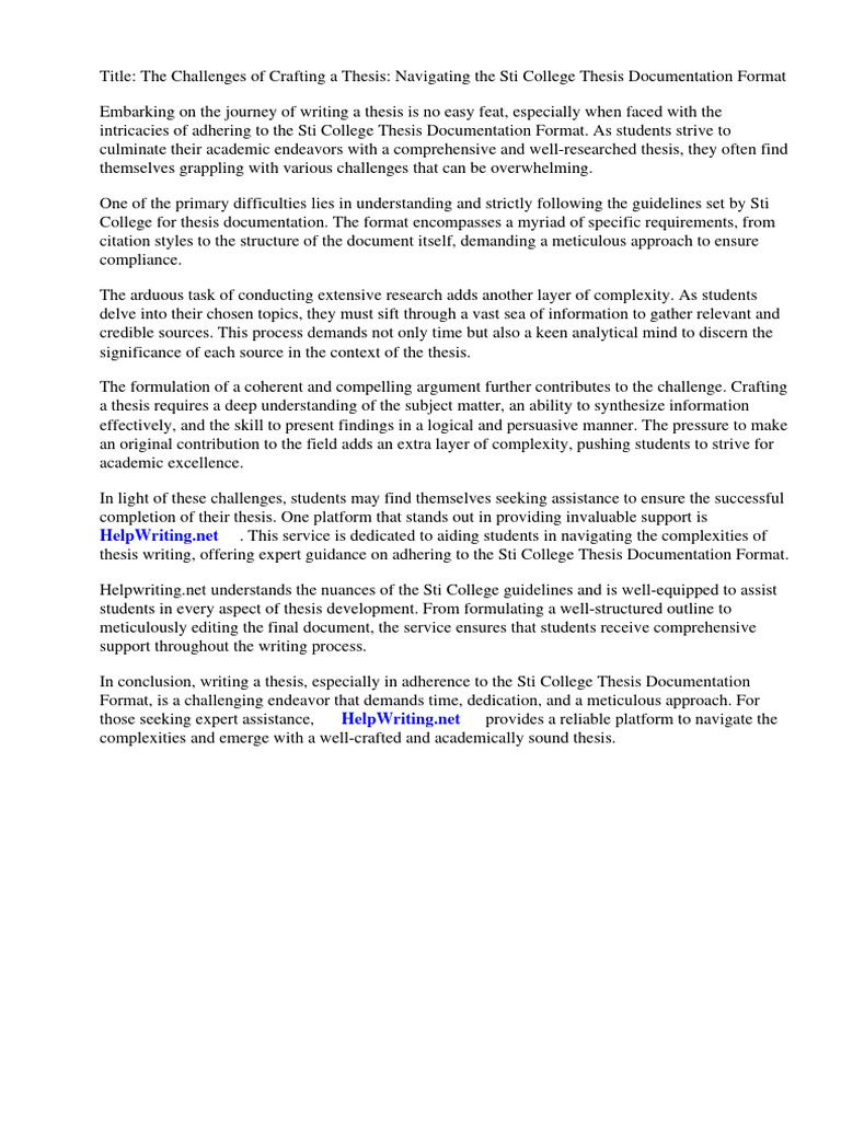 Sti College Thesis Documentation Format | PDF | Clinical Trial | Thesis