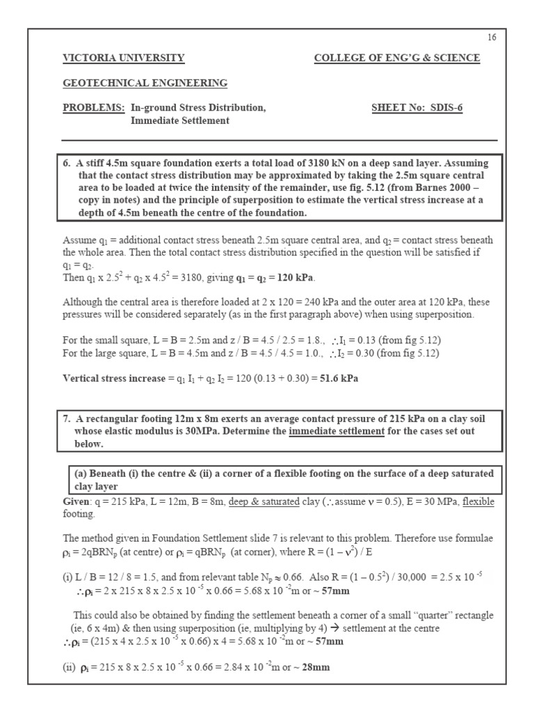 Settlement Solved Problems | PDF | Geotechnical Engineering | Horticulture Settlement Solved Problems | PDF | Geotechnical Engineering | Horticulture