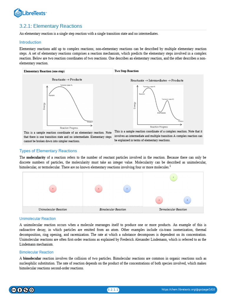 Elementary Reaction Types Guide | PDF | Reaction Rate | Chemical Reactions