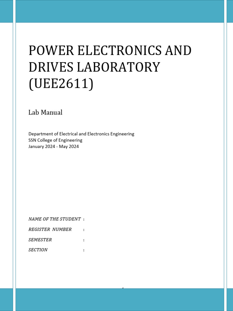 Power Electronics Lab Manual | PDF | Power Inverter | Information And ...