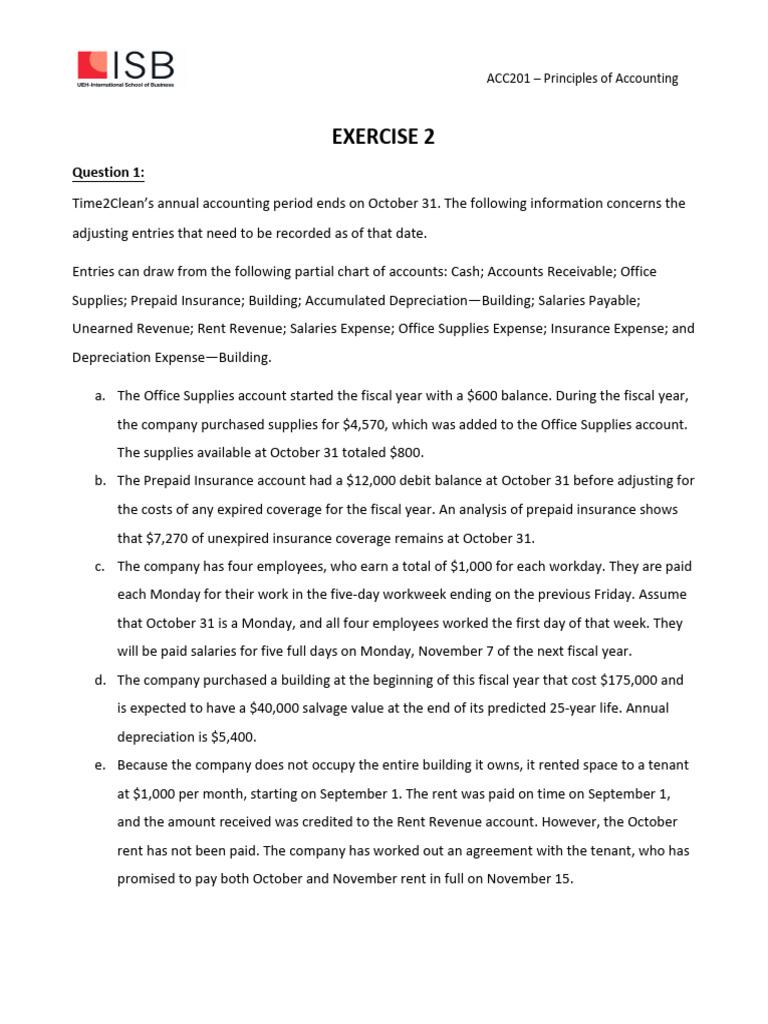 Exercise 2A | PDF | Expense | Debits And Credits