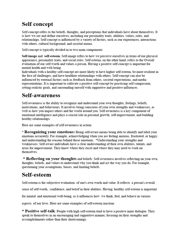 General Psychology Unit 9 Notes | PDF | Self Concept | Self Esteem