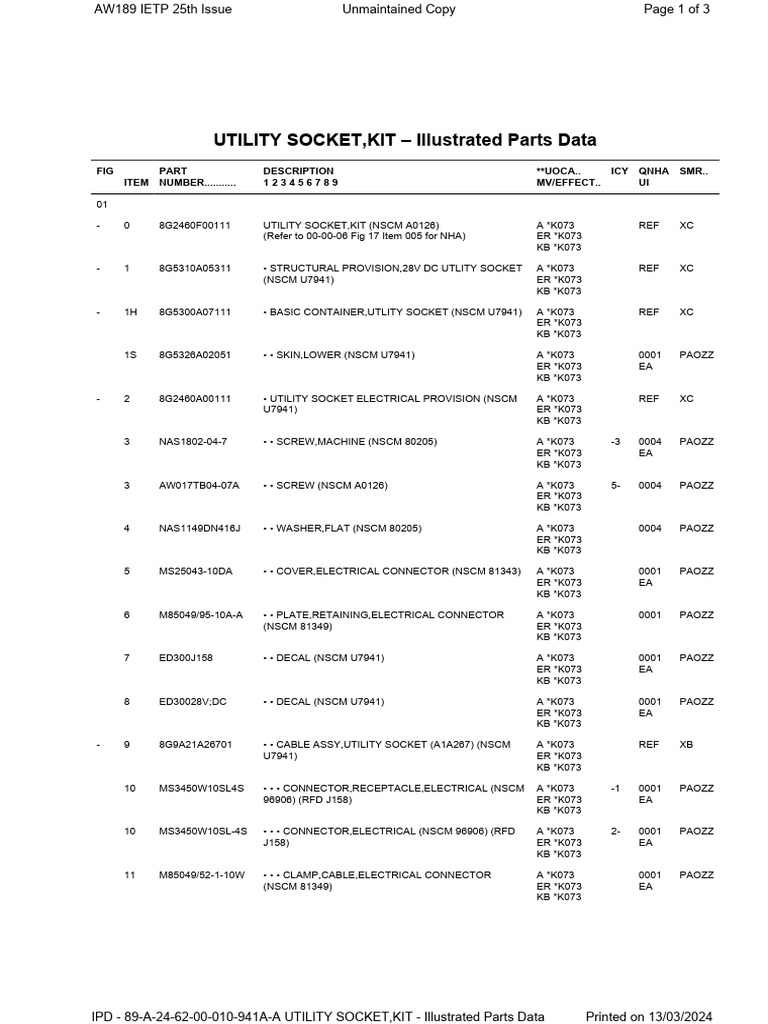 Utility Socket, Kit, J158 - IPC | PDF | Electrical Connector | Physical ...