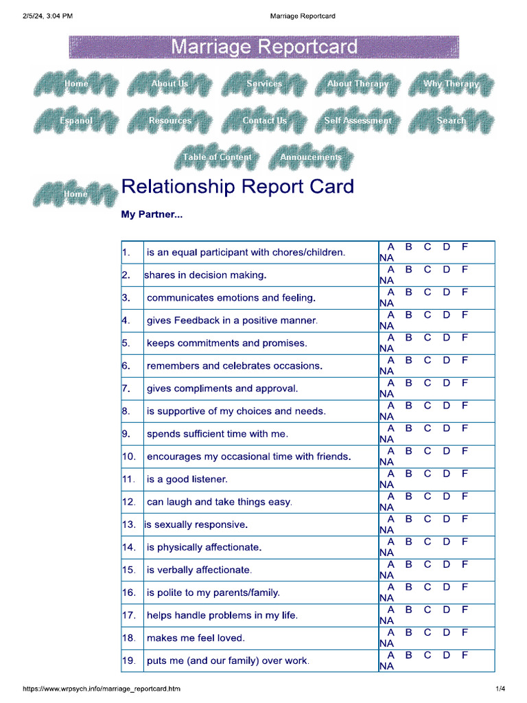 Marriagereportcard | PDF