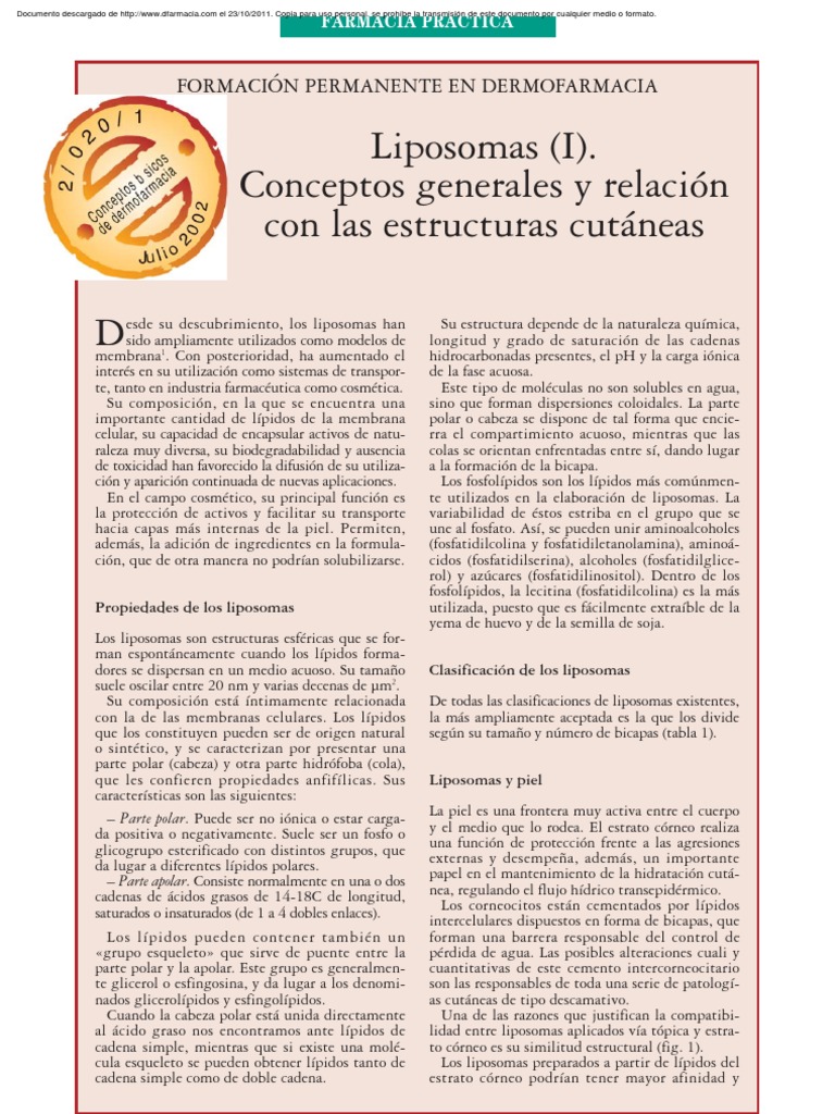 Liposomas | PDF | Liposoma | Lípido