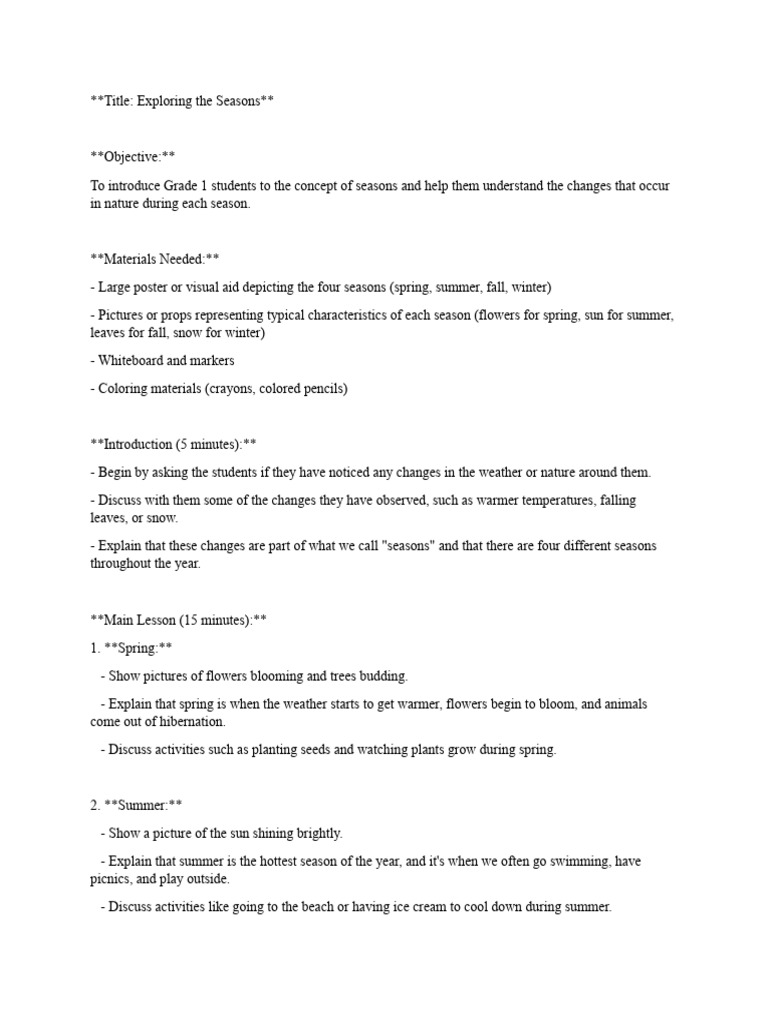 Exploring The Seasons | PDF | Flowers | Plants