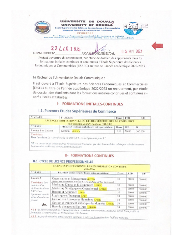 Universite de Douala | PDF
