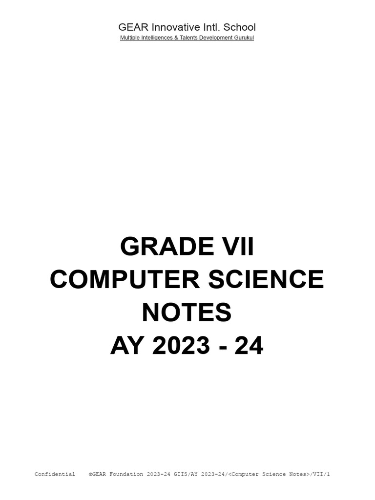 Computerscience Grade7 Pdf Computer Data Storage Tablet Computer