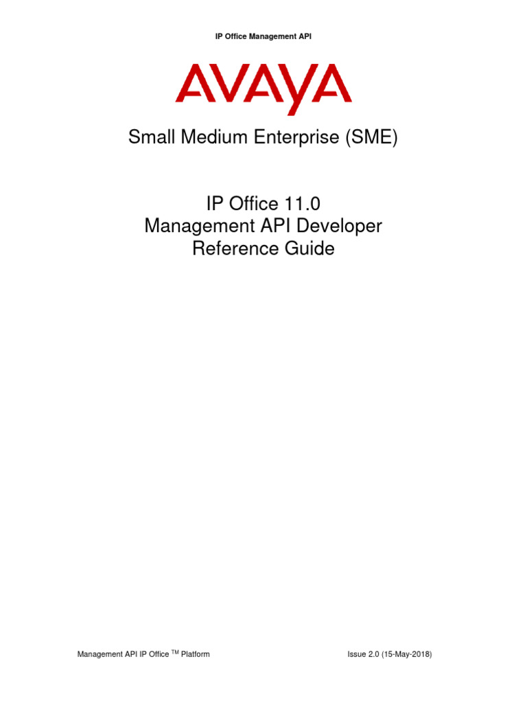 Avaya Management API IPO11 0 | PDF | Representational State Transfer ...