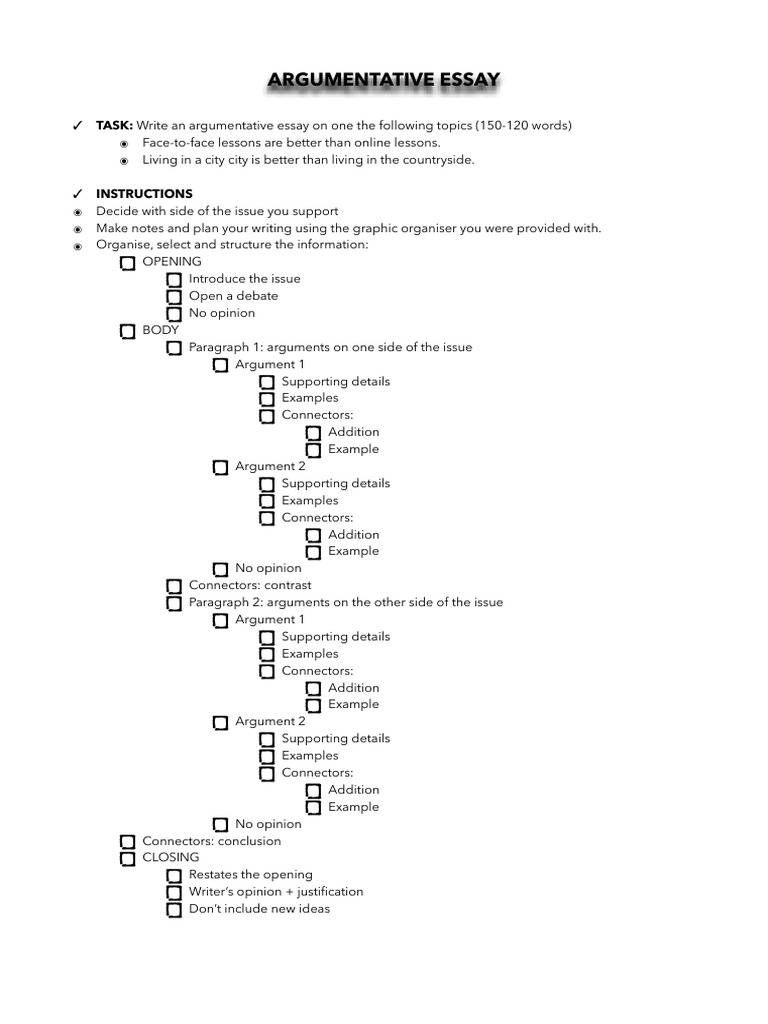 Argumentative Essay Topics for Students | PDF | Argument | Ellipsis