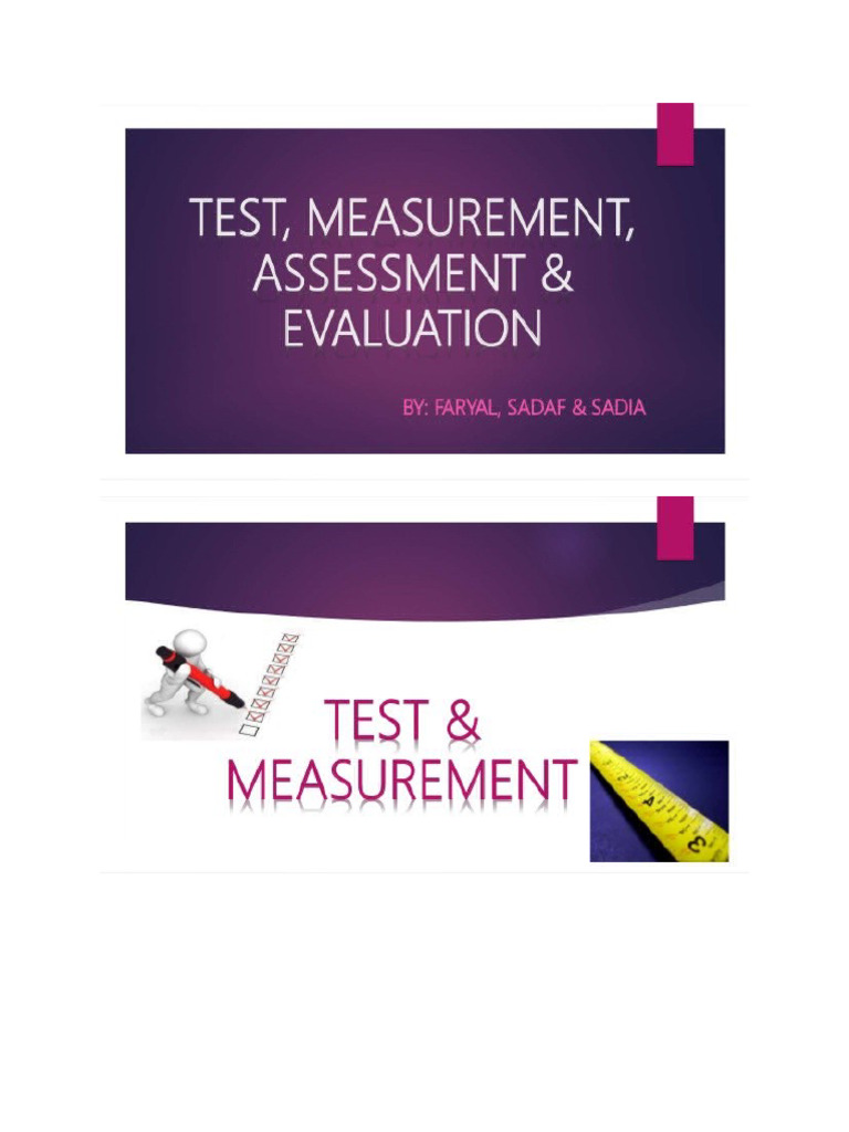 Measurement & Evaluation | PDF