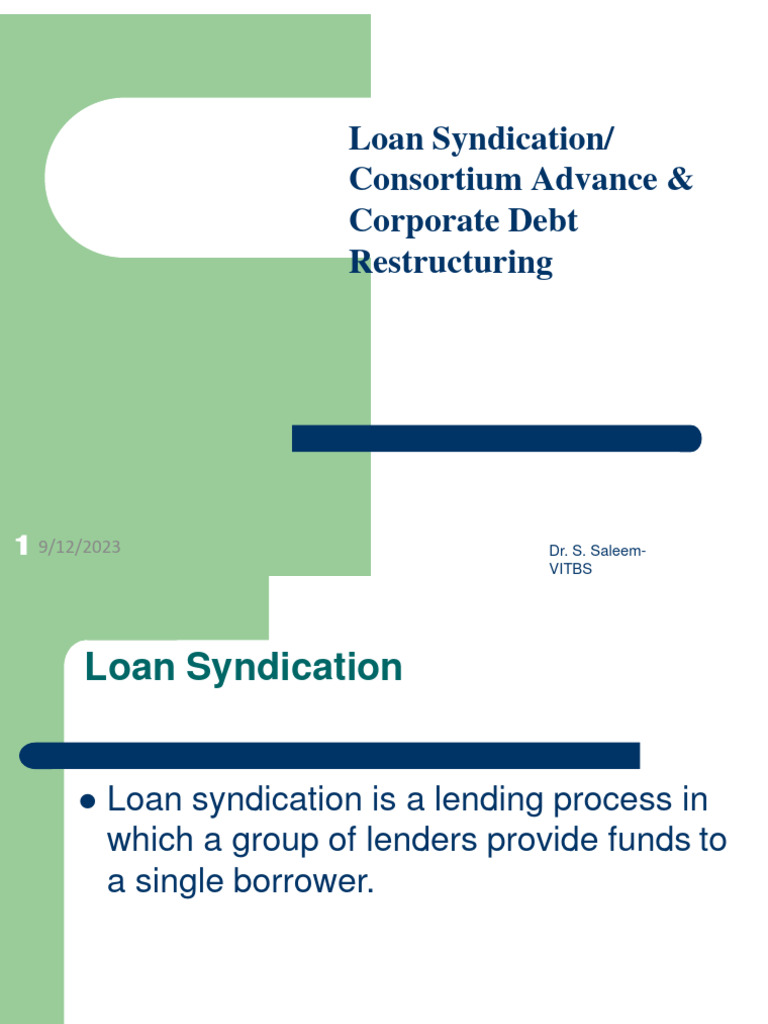 Loan syndication | PDF | Loans | Syndicated Loan