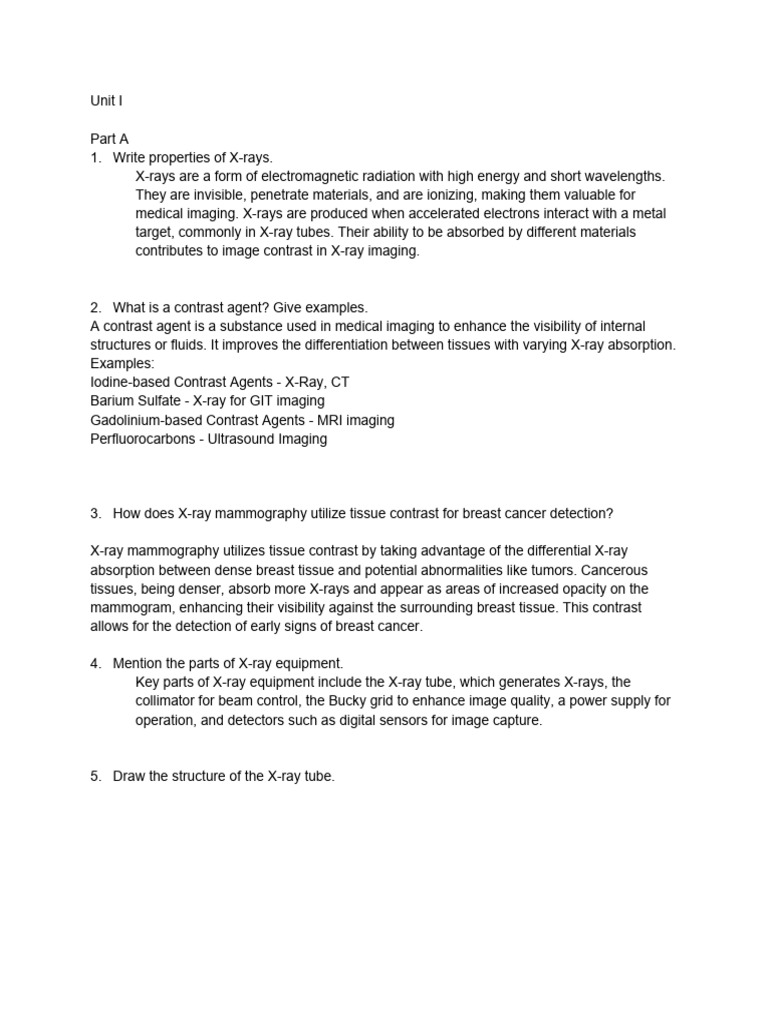 Model QP & Answers - v2 | PDF | Medical Imaging | X Ray