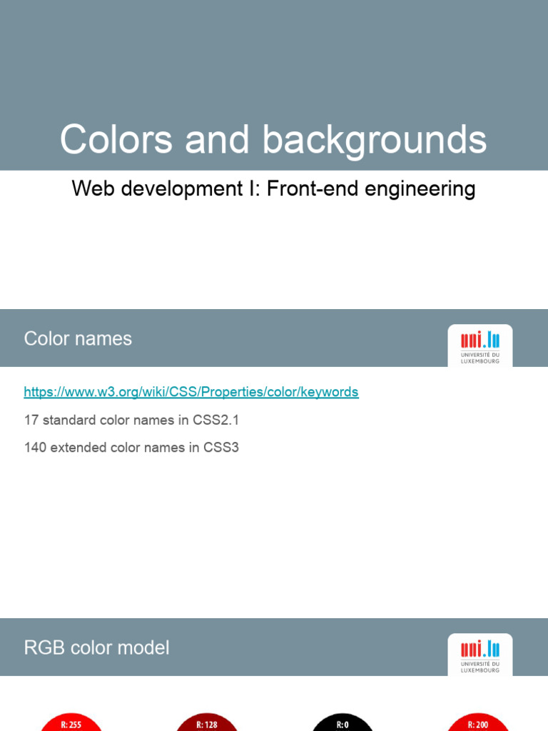 CSS Colors and Backgrounds Guide | PDF | Computer Vision ...