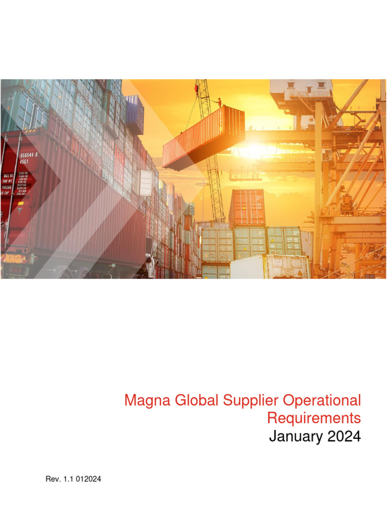 Magna Global Supply Chain Requirements 1 1 Jan24 01 | PDF | Supply ...