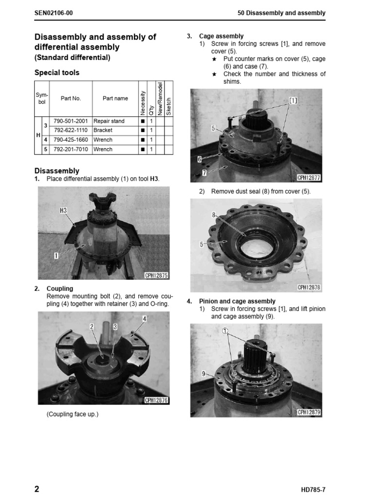 Assembly and Dissasembly Differential | PDF