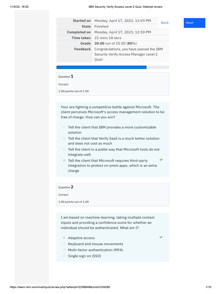 IBM Security Quiz Review | PDF | Cloud Computing | Authentication