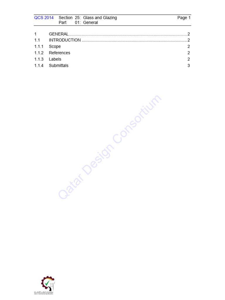 QCS 2014 - Section 25-Glass and Glazing | PDF | Glasses | Specification (Technical Standard)