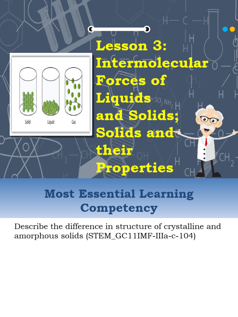 Lesson 3 Intermolecular Forces of Liquids and Solids - Solids and Their ...