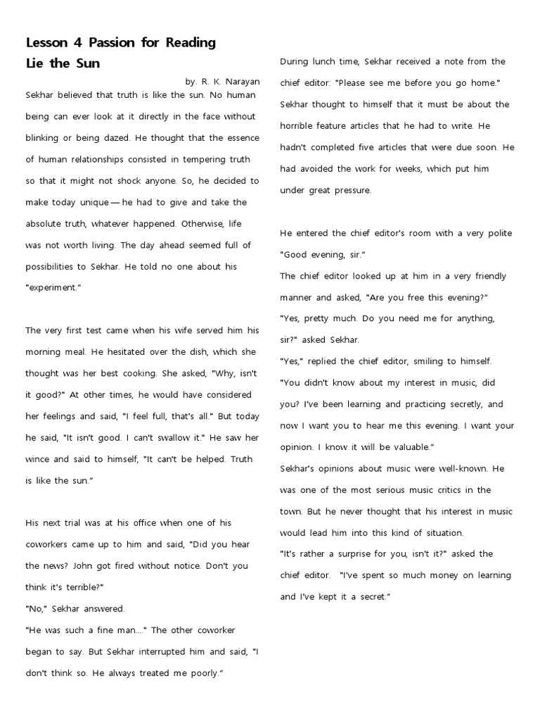 Lesson 4 Passion For Reading | PDF