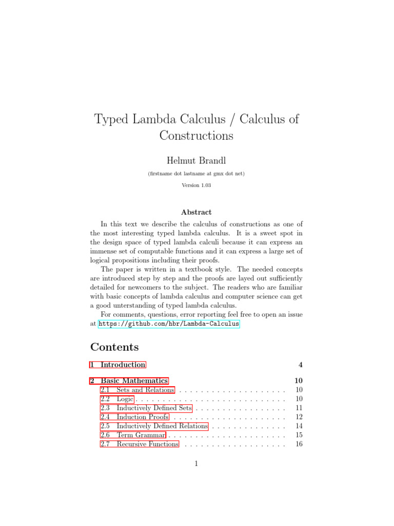 Typed Lambda Calculus / Calculus of Constructions | Download Free PDF | Data Type | Function ...