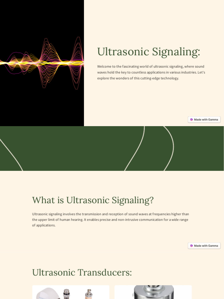 Ultrasonic Signaling | Download Free PDF | Ultrasound | Sound