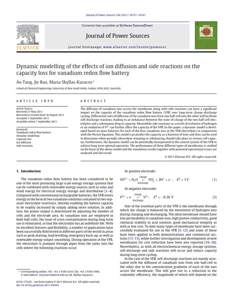 2011 Dynamic Modelling of The Effects of Ion Diffusion and Side Reactions On The Capacity Loss ...