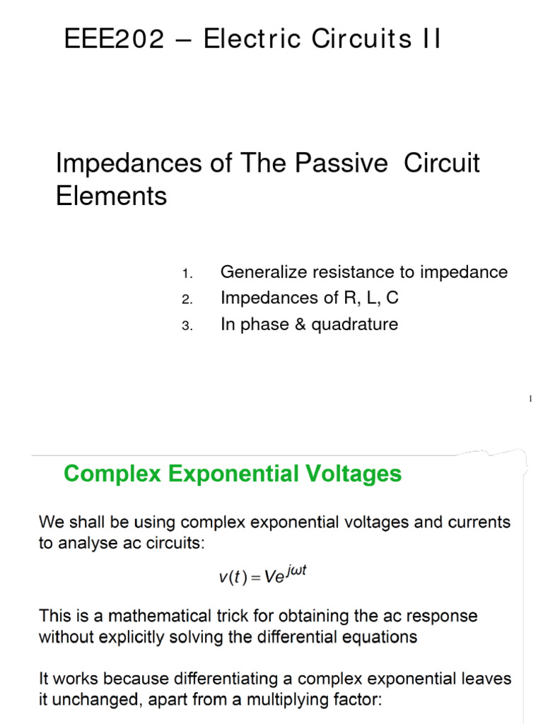 Lec01 2 | PDF | Electrical Impedance | Electrical Network